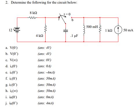 Solved Determine The Following For The Circuit Below A Chegg Com
