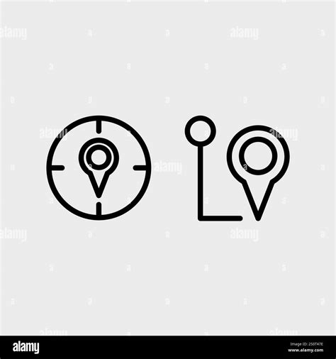Gps Location Navigation And Direction Vector Symbol Set Stock Vector