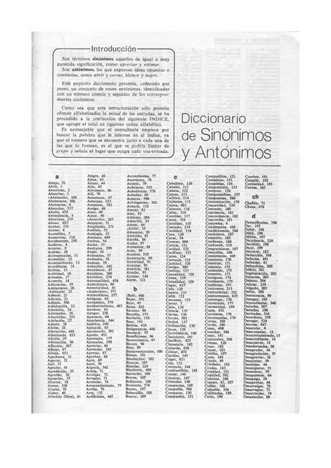 Diccionario De Sinonimos Y Antonimos Introducci6én Son Términos