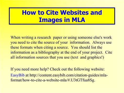 PPT How To Cite Websites And Images In MLA PowerPoint Presentation Free Download ID 9249467