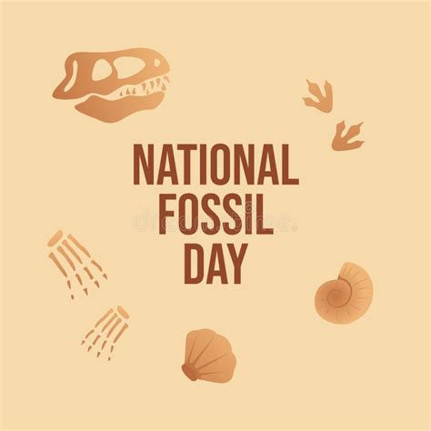 National Fossil Day Idea For A Poster Banner Flyer Or Postcard On A