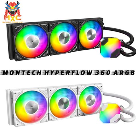 Jual Montech Hyperflow 360 Argb White 360mm Liquid Cpu Cooler Hitam