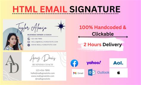 Design Clickable Html Email Signature For Outlookgmail Etc By Redleads Fiverr