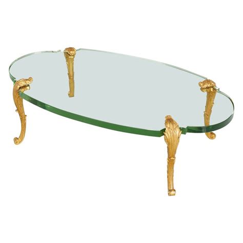 Rare Stephane Boudin For Maison Jansen Gilt Bronze And Glass Cocktail Table Coffee Table