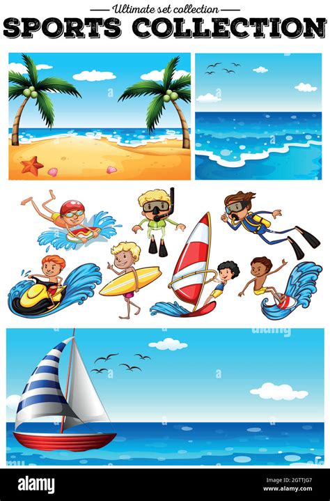 Water Sports Destination Stock Vector Images Alamy