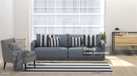 현대 거실 소파 안락의 자 서랍 및 양탄자의 찬 가슴 홈 오피스 3d 그림 홈 인테리어 0명에 대한 스톡 사진 및 기타 이미지 0명 3차원 형태 가구 Istock