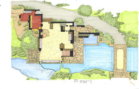 Floor Plan Of Falling Water By Frank Lloyd Wright
