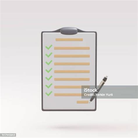 3d 클립보드 용지에 체크리스트가 있는 비즈니스 할당 아이콘 을 성공적으로 완료했습니다 벡터 일러스트레이션 Mandate에 대한 스톡 벡터 아트 및 기타 이미지 Istock