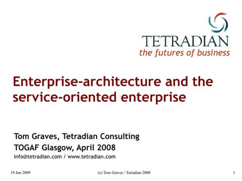 Enterprise Architecture And The Service Oriented Enterprise Ppt