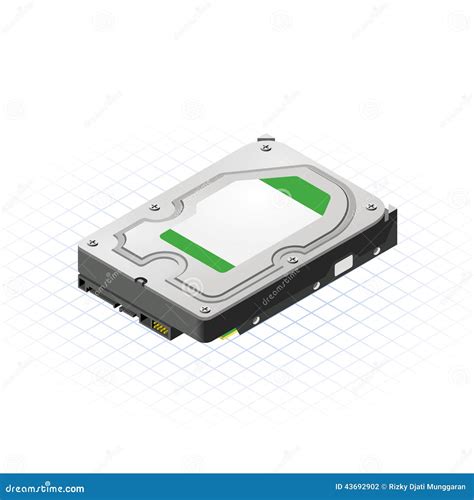 Isometric Hard Disk Vector Illustration Stock Vector Illustration Of