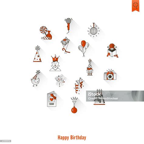 Happy Birthday Icons Set Stock Illustration Download Image Now