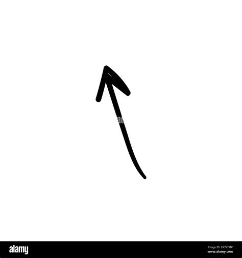 Hand Drawn Long Arrow Pointing Towards Up In Fill Shape On White