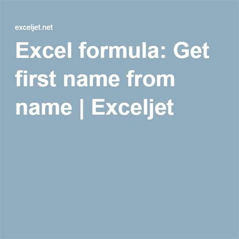 Excel Formula Get First Name From Name Excel Formula Names First Names