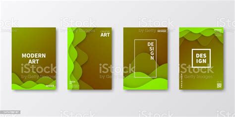 브로셔 템플릿 레이아웃 그린 커버 디자인 비즈니스 연례 보고서 전단지 잡지 3차원 형태에 대한 스톡 벡터 아트 및 기타 이미지