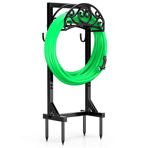 Heavy Duty Steel Garden Hose Holder Free Standing Organizer With 4