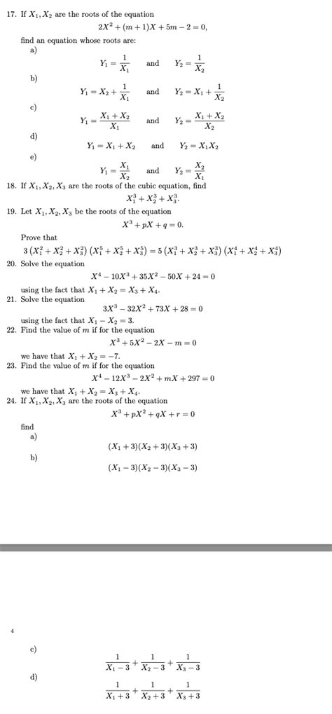 Solved 17 If X1x2 Are The Roots Of The Equation