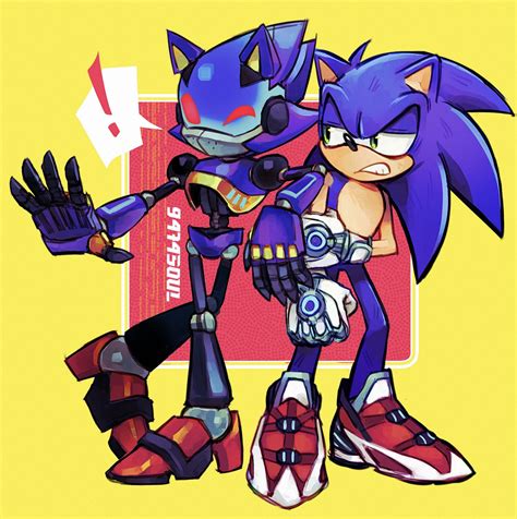 Sonic The Hedgehog Metal Sonic Sonic The Hedgehog And Chaos Sonic Sonic And 1 More Drawn By