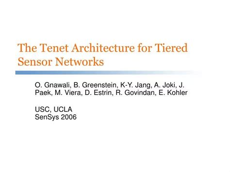 ppt the tenet architecture for tiered sensor networks powerpoint presentation id 144642