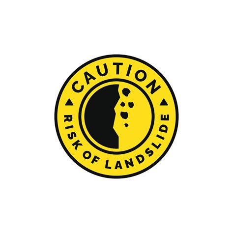Risk Of Landslide Caution Warning Symbol Design Vector 25661321 Vector Art At Vecteezy
