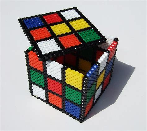 Rubix Cube Keepsake Box Basteln bügelperlen Bügelperlen Basteln