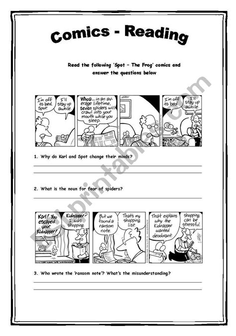 Comics Reading Activity 5 Esl Worksheet By Katiamp