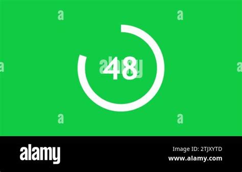 1 Minute Timer Animation With Elapsed Circle Effect In Green Screen Background Stock Video