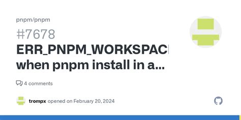 Errpnpmworkspacepkgnotfound When Pnpm Install In A Workspace With