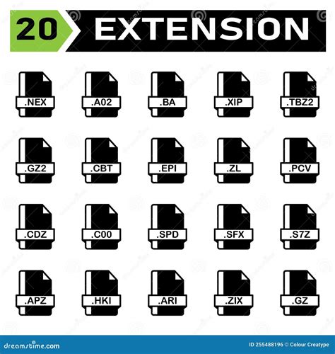File Extension Icon Set Include File Document Extension Icon Type