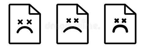 Corrupted File Icon Failed Document With Error Stock Vector