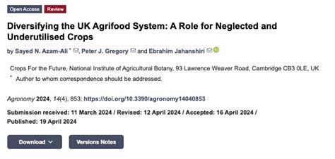 Crops For The Future Cff Uk On Linkedin Diversifying The Uk Agrifood System A Role For