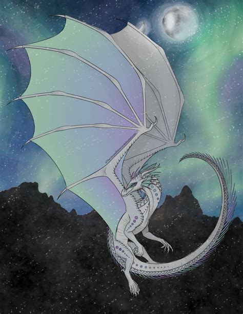Aurora The Rainwingicewing Dragon Drawing Icewing Rainwing Wings Of