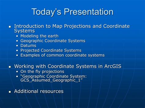 Ppt Introduction To Coordinate Systems And Working With Coordinate Systems In Arcgis