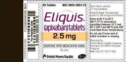 Dailymed Eliquis Apixaban Tablet Film Coated Eliquis 30 Day Starter