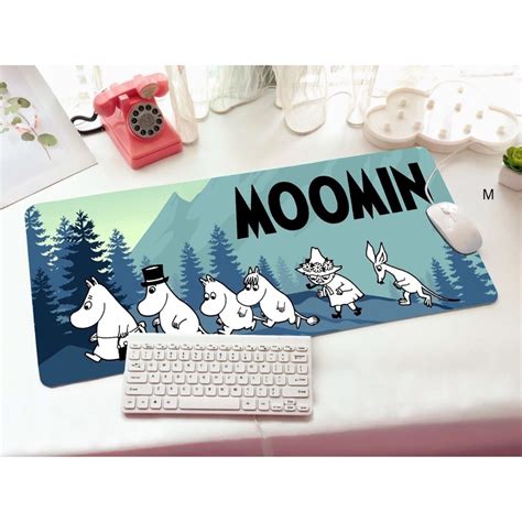 Moomin 6p แผ่นรอง คีย์บอร์ด รองคีย์บอร์ด Keyboard ลาย Moomin 6p ขนาด 30 X 70 Cm แผ่นหนานุ่ม มี