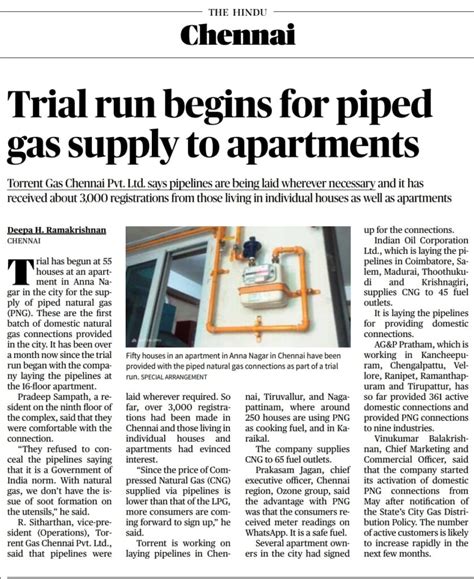 Trial Run Begins For Piped Gas Supply To Apartments Ozone Group