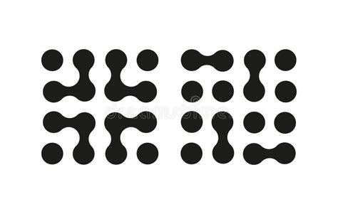 Abstract Connected Blobs Icon Set Of Metaball Logotype Connected Dots Sign Integration Symbol