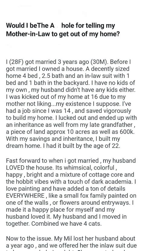Would I Be For Telling My Mother In Law