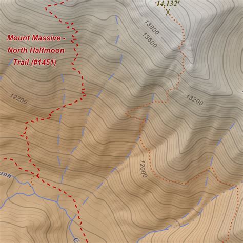 Mount Massive Colorado 75 Minute Topographic Map Color Hillshade By Apogee Mapping Inc