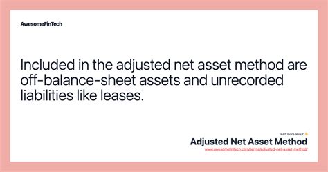 Adjusted Net Asset Method Awesomefintech Blog