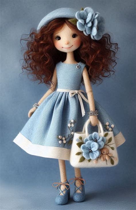Felted Doll Wool Felt Dolls Handmade Felt Doll Art Doll Designs