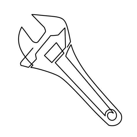Premium Vector Vector Continuous One Line Wrench Illustration