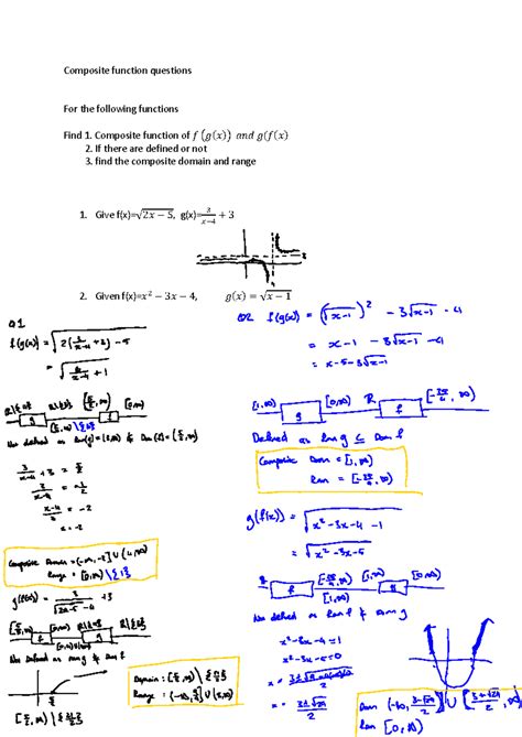 Composite Function Questions Composite Function Of 𝑓 𝑔𝑥 𝑎𝑛𝑑 𝑔𝑓𝑥