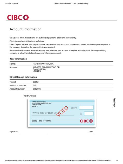 Deposit Account Details Cibc Online Banking Pdf