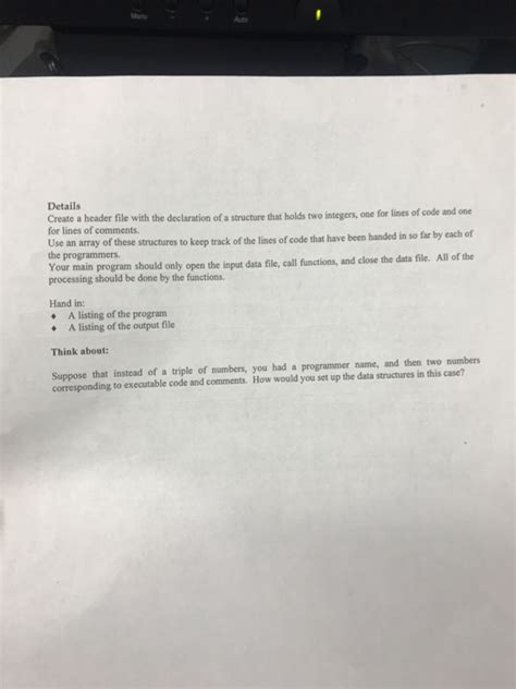 Solved Csc326 Program I Review Of Cprogramming Constructs