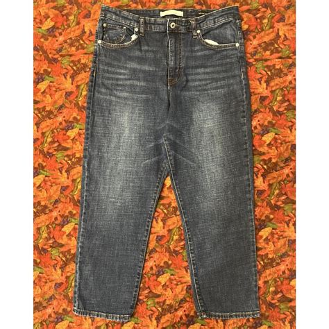 Ella Moss Blue High Rise Slim Straight Ankle Jeans Depop