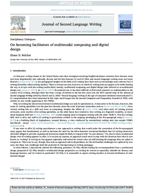 Pdf On Becoming Facilitators Of Multimodal Composing And Digital Design