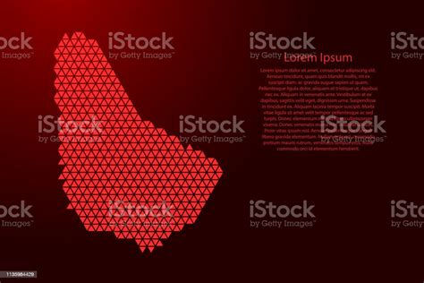 바베이도스 지도 배너 포스터 인사말 카드에 대 한 노드와 패턴 기하학적 배경을 반복 하는 빨간색 삼각형에서 추상적 인 회로도 벡터 일러스트입니다 3차원 형태에 대한 스톡