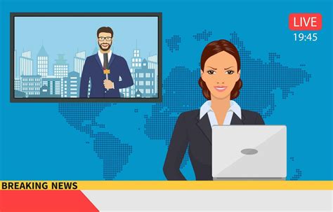 News Anchor Broadcasting 35883723 Vector Art At Vecteezy
