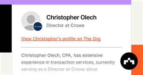Christopher Olech Director At Crowe The Org
