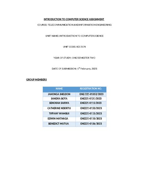 introduction to computer science assignment grp introduction to